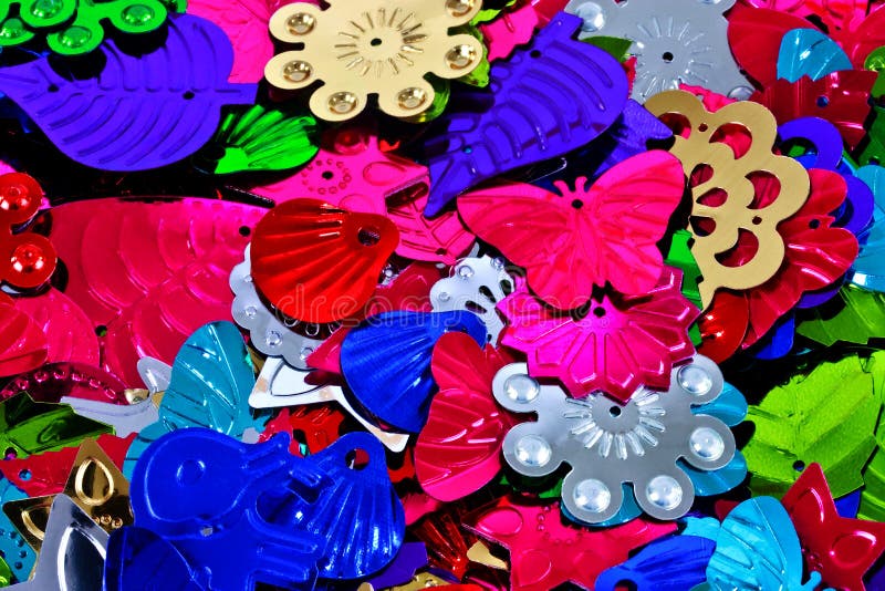 Colorful sequin shapes stock image. Image of gold, multicolored - 29231301