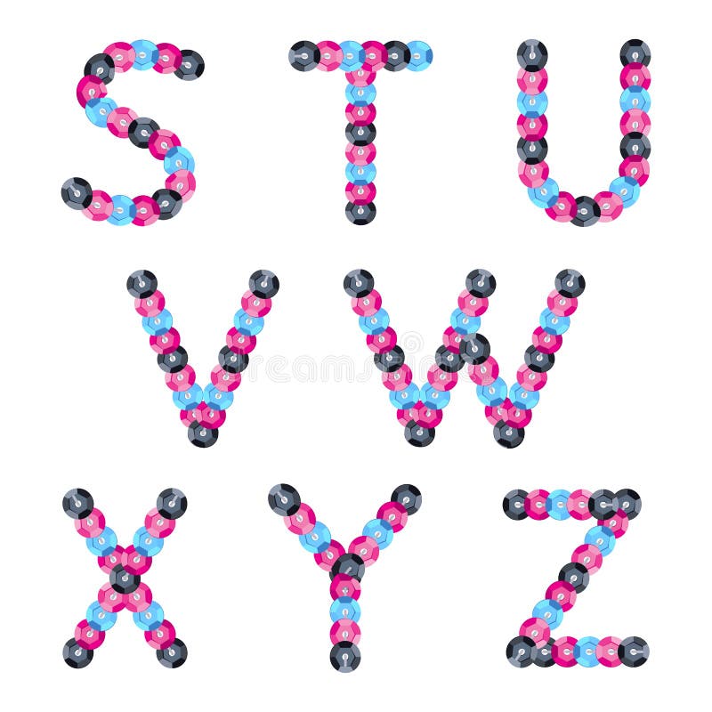 Colorful Sequins Alphabet. Glitter Letters Stock Vector - Illustration ...