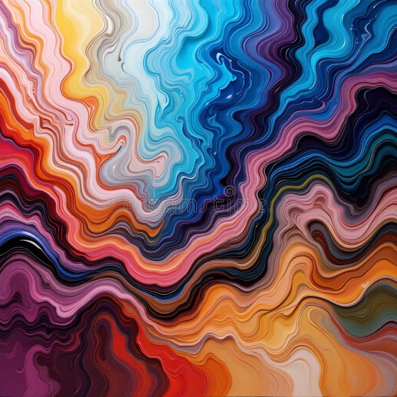 A Colorful Series of Lines from Different Colors and Blue Stock Image ...