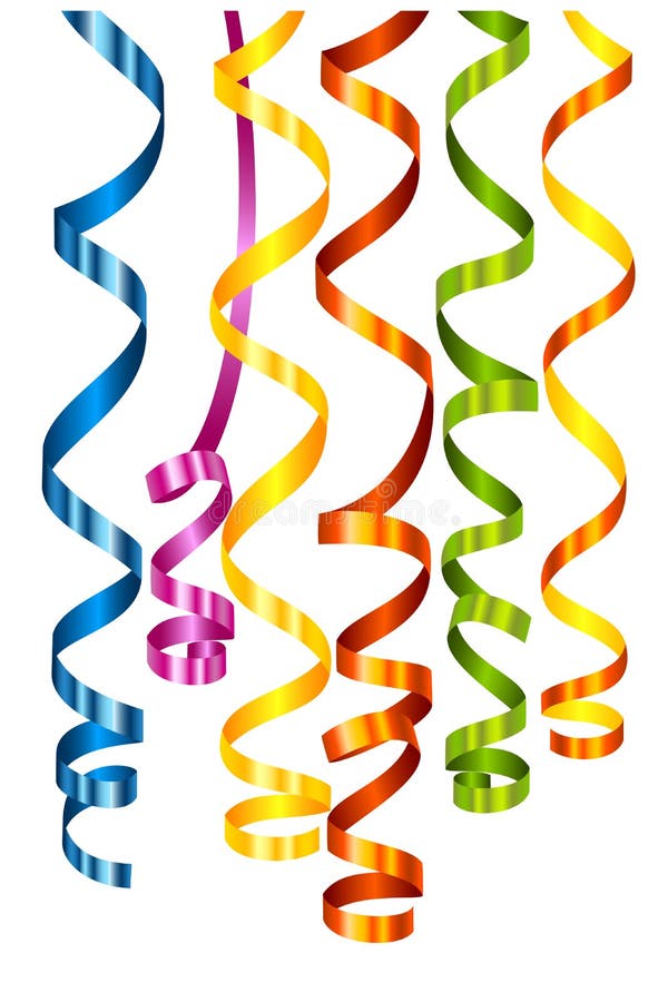 Colorful Serpentine with Confetti Stock Vector - Illustration of ...