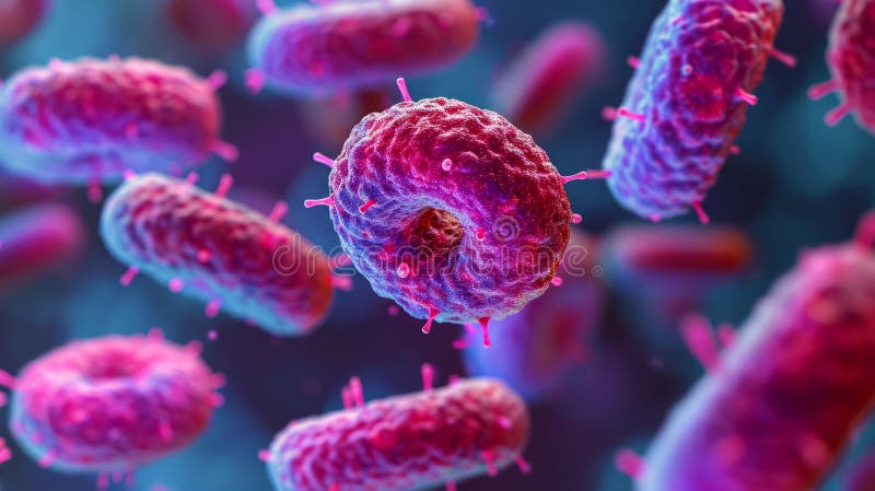 Colorful Serratia Marcescens Bacteria Under Microscope AI Generated ...