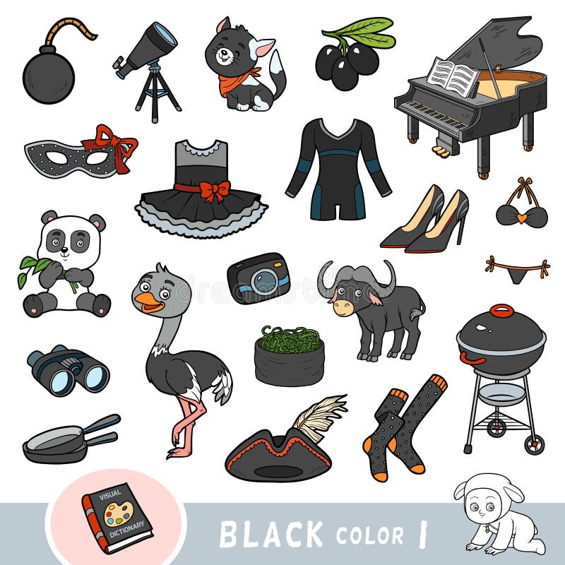 Colorful Set of Blue Color Objects. Visual Dictionary for Children ... Colorful Set of Blue Color Objects. Visual Dictionary for Children ...