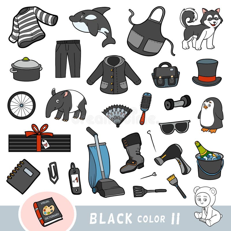 Colorful Set of Red Color Objects. Visual Dictionary for Children about ...