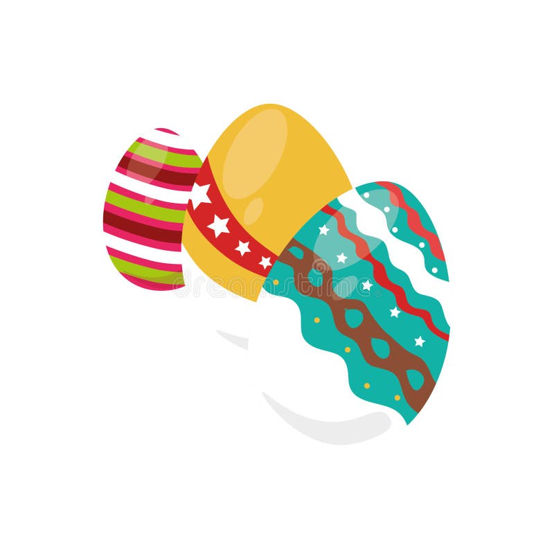 Colorful Set Collection Easter Eggs Icon Design Stock Vector ...