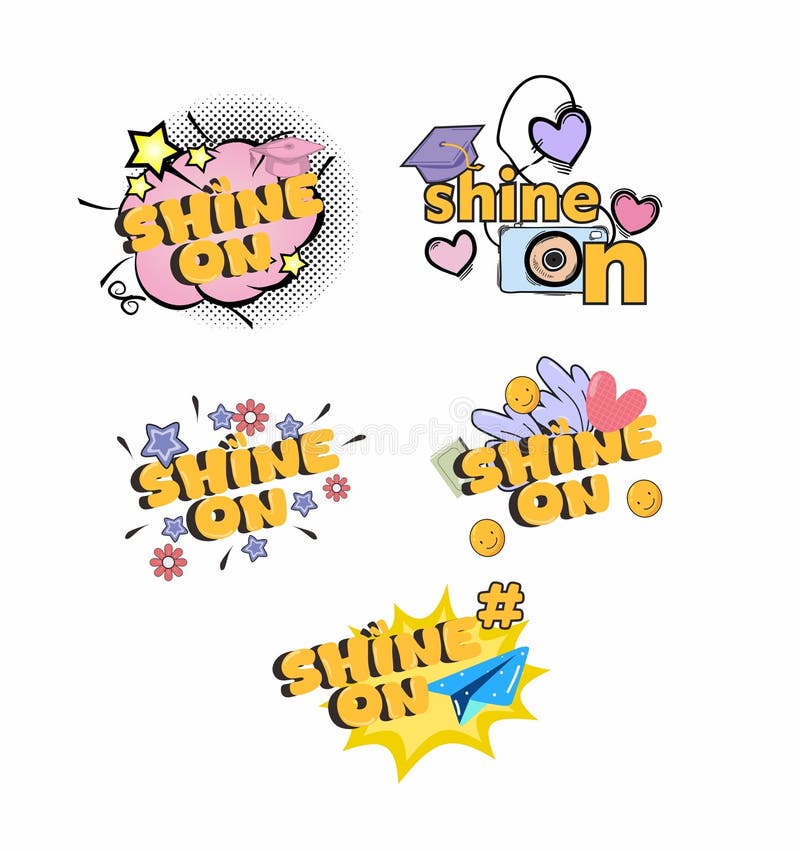 Colorful Set of Comic Icon in Pop Art Style Stock Vector - Illustration ...