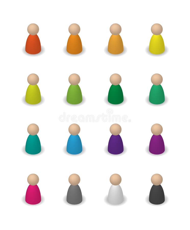 Colorful Set 3d User Icons, Isometric. Stock Vector - Illustration of ...