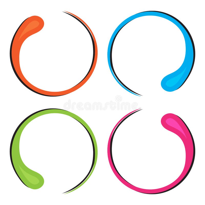 Colorful Set of Decorative Round Frame for Your Text, Border in the ...