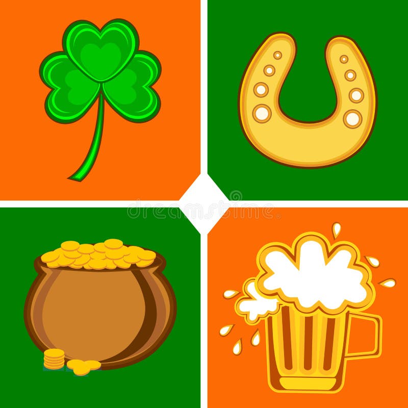 Colorful Set of Element for St. Patrick S Day Stock Illustration ...