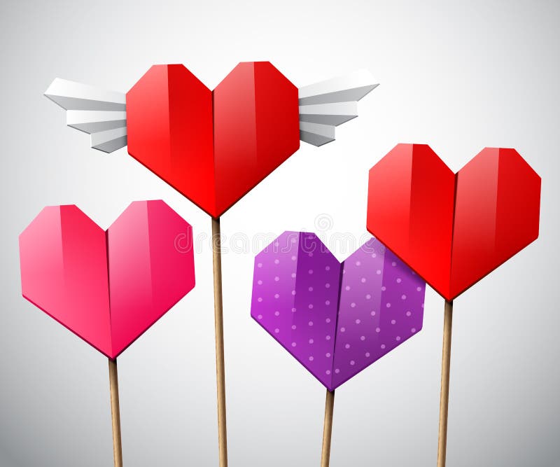 Colorful set of hearts stock vector. Illustration of polka - 49482474