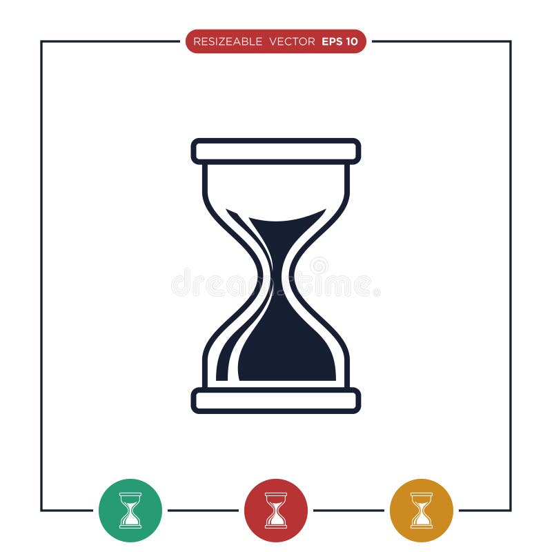 Colorful Set Hourglass Icon Vector Template Flat Illustration Design ...