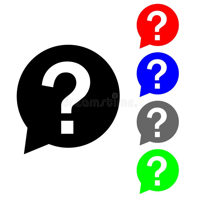 Colorful Set Question Icon Vector. Answer Illustration Symbol. Ask Sign ...