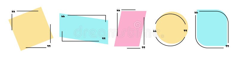 Colorful Set of Quote Frame without Text. Stock Vector - Illustration ...