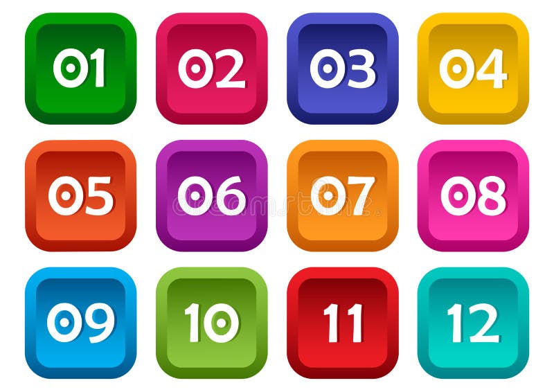 Set of Buttons with Numbers from 1 To 0. Vector Illustration Stock ...