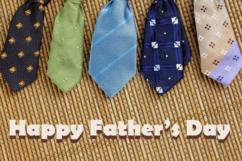 Colorful Set of Ties. Father S Day Theme Stock Photo - Image of message ...