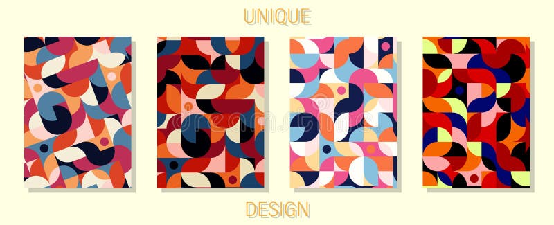 Colorful Set of Unique Design Covers for Your Projects Stock Vector ...