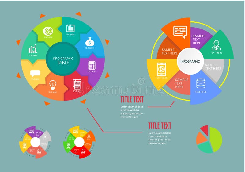 Business and Communication Infographic with Colorful Editable Vector ...