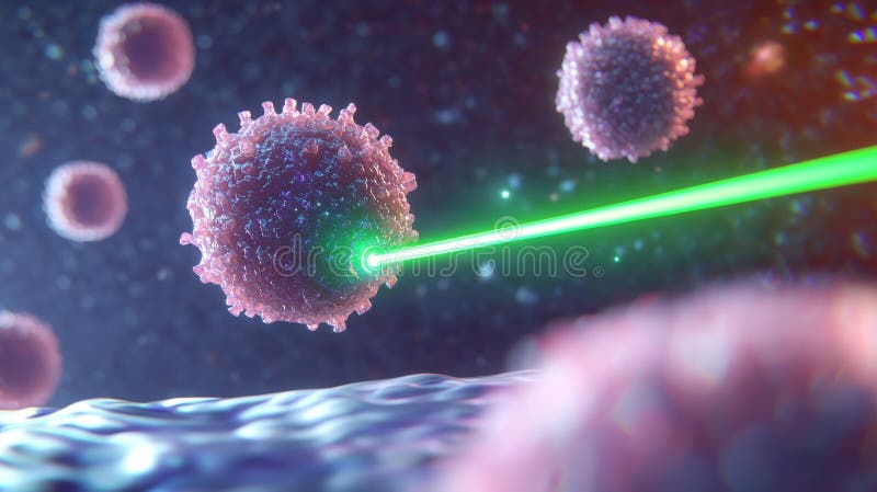 A Colorful Setting Showcases Virus Cells Under Microscopic View As they ...