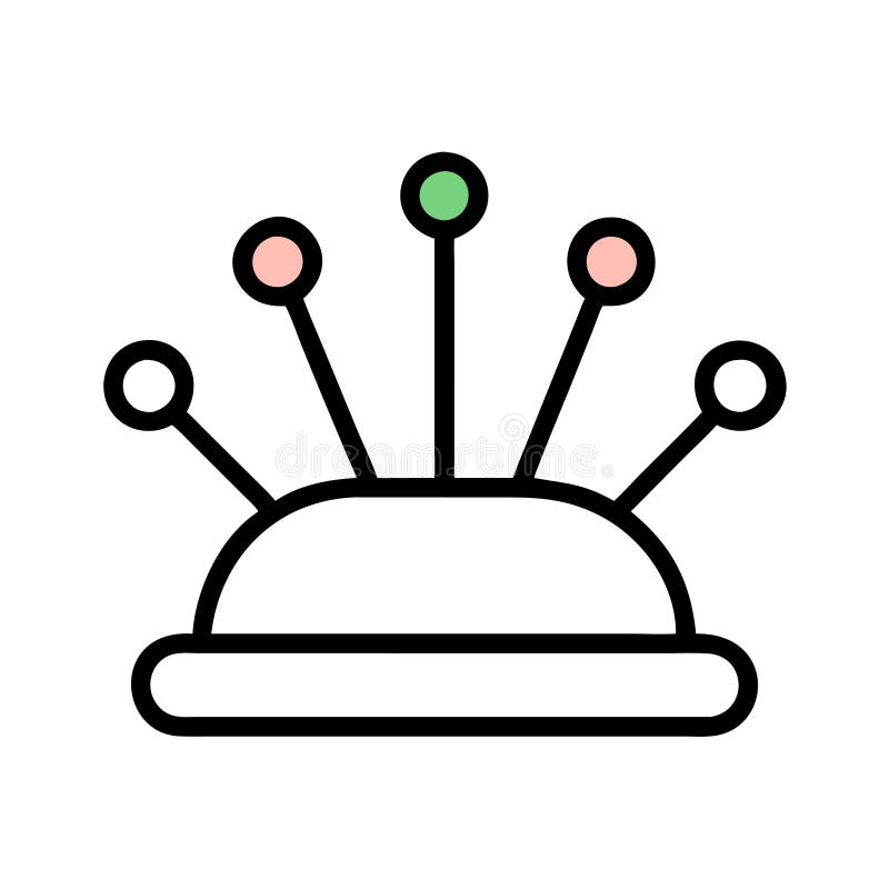 Colorful Sewing Pin Cushion Vector Illustration for Craft Projects ...