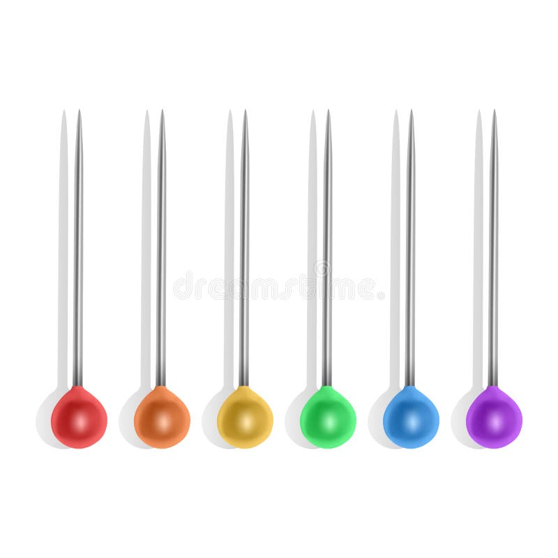 The Colorful Sewing Pins Collection, Vector EPS 10 Illustration Stock ...