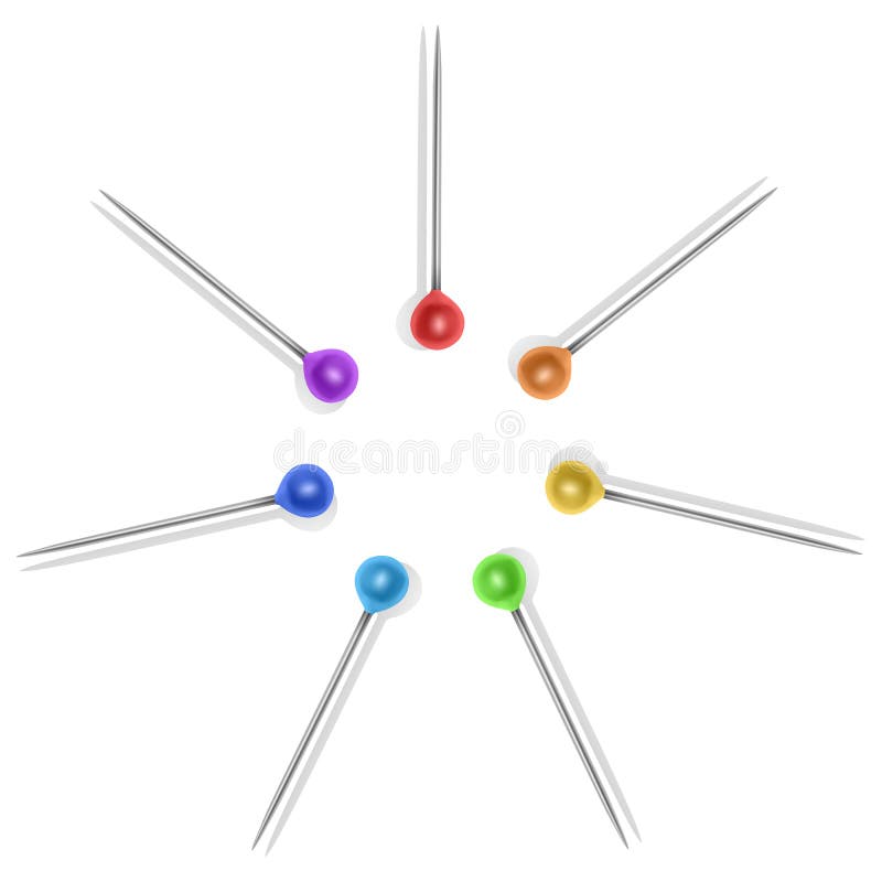 The Colorful Sewing Pins Collection, Vector EPS 10 Illustration Stock ...