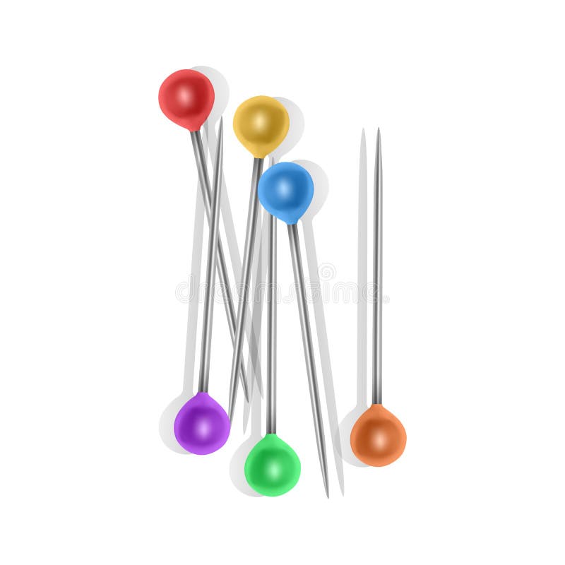 The Colorful Sewing Pins Collection, Vector EPS 10 Illustration Stock ...