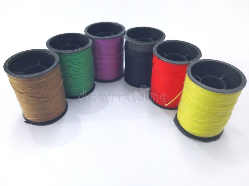 Colorful Sewing Thread Spools Stock Photo - Image of cotton, design ...