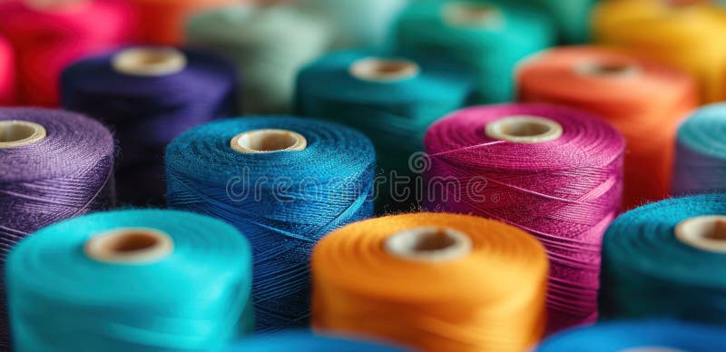 Colorful Sewing Threads for Commercial Knit Stock Image - Image of ...