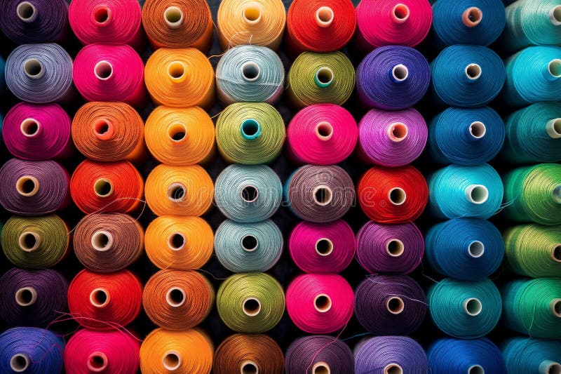 Colorful Sewing Threads. Conceptual Illustration. Generative AI Stock ...