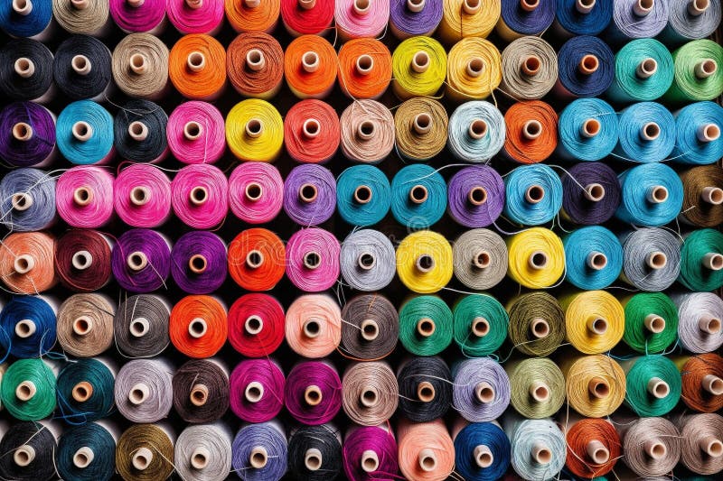 Colorful Sewing Threads. Conceptual Illustration. Generative AI Stock ...