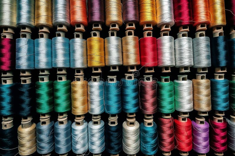 Colorful Sewing Threads. Conceptual Illustration. Generative AI Stock ...