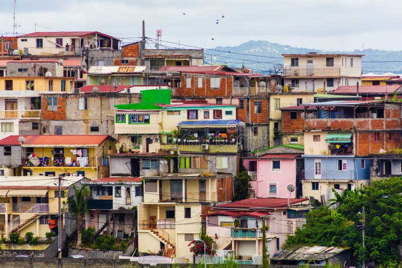 Colorful Shacks on Martinique Editorial Stock Image - Image of empty ...