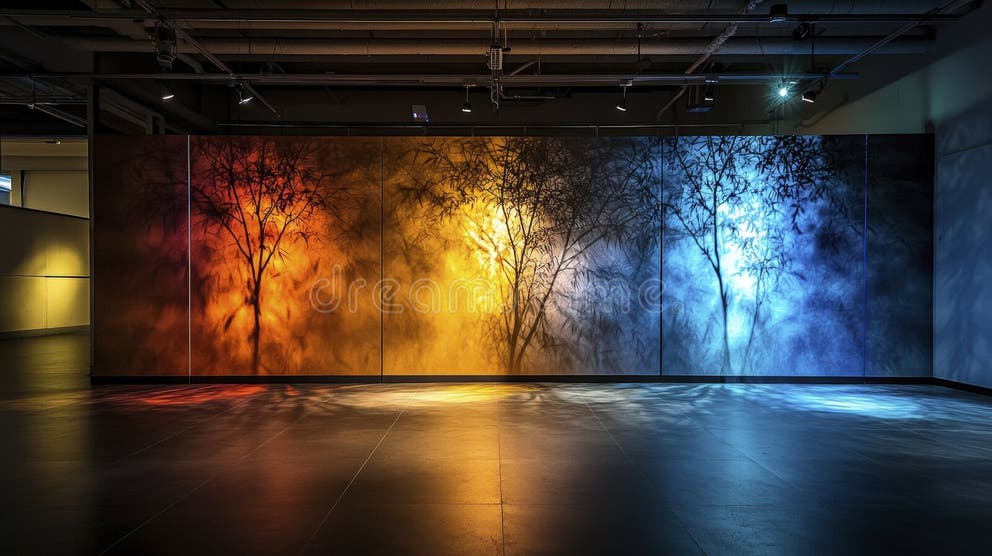 Colorful Abstract Shadows Transformative Visual Art in an Urban Indoor ...