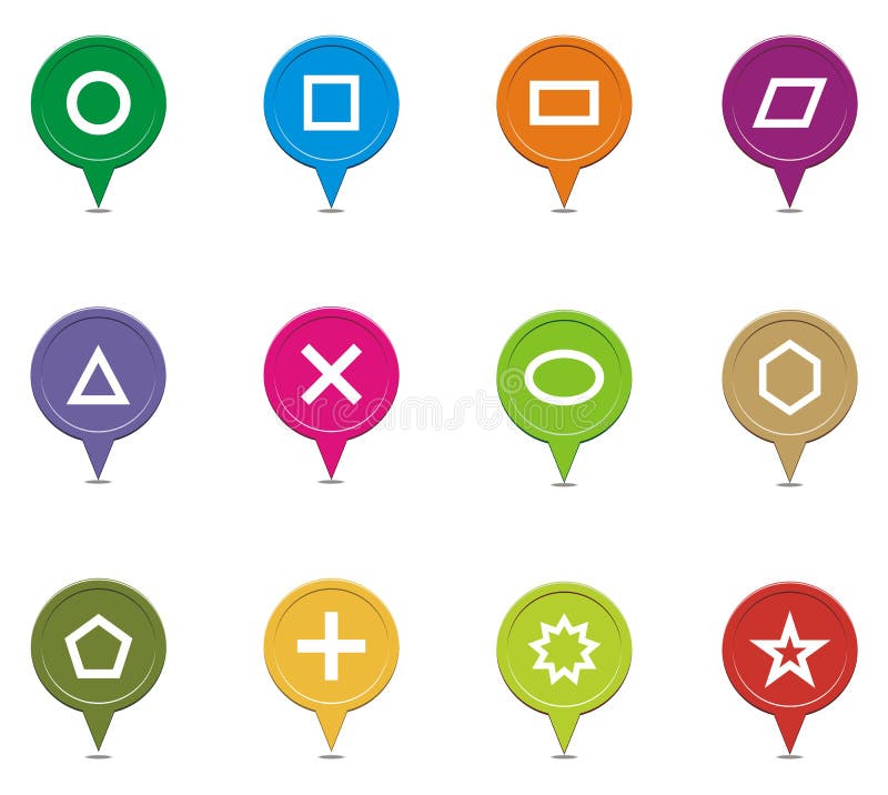 Shape pointer sets stock illustration. Illustration of background ...