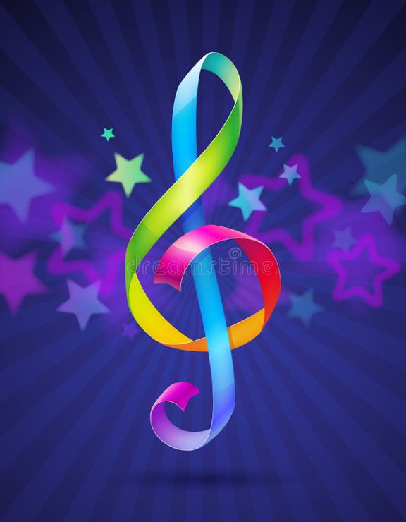 Colorful Shape of Treble Clef Stock Vector - Illustration of color ...