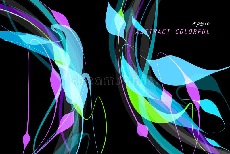 Colorful Shaped Concept Scene on Black Stock Vector - Illustration of ...