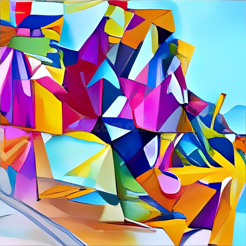 Colorful Shapes Abstract Composition. Creative Contemporary Background ...