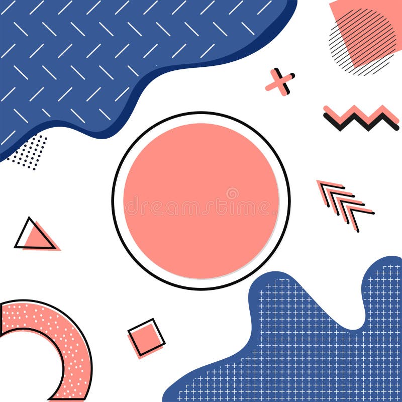 Colorful Shapes Pattern, Memphis Geometry Background. Stock ...