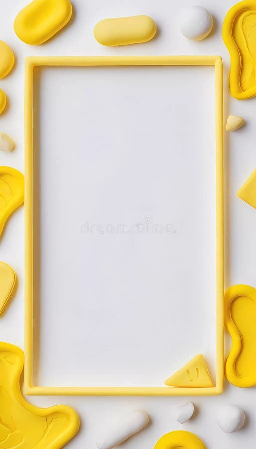 Colorful Shapes in Various Forms Surround an Empty White Rectangular ...