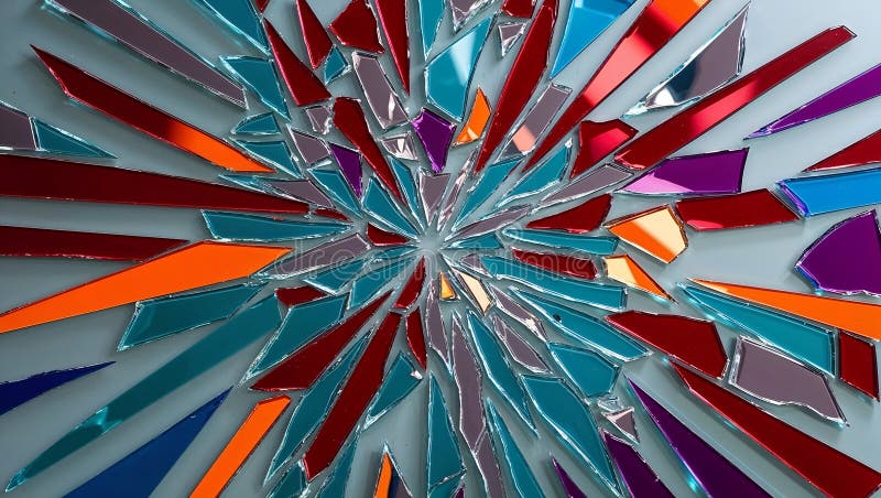 Colorful Shards Create a Dynamic Visual Explosion with Reflections and ...