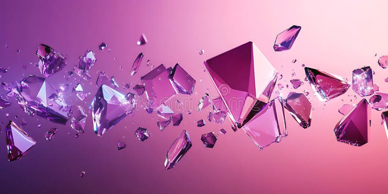 Colorful Shards of Crystal Exploding in a Vibrant Gradient Background ...