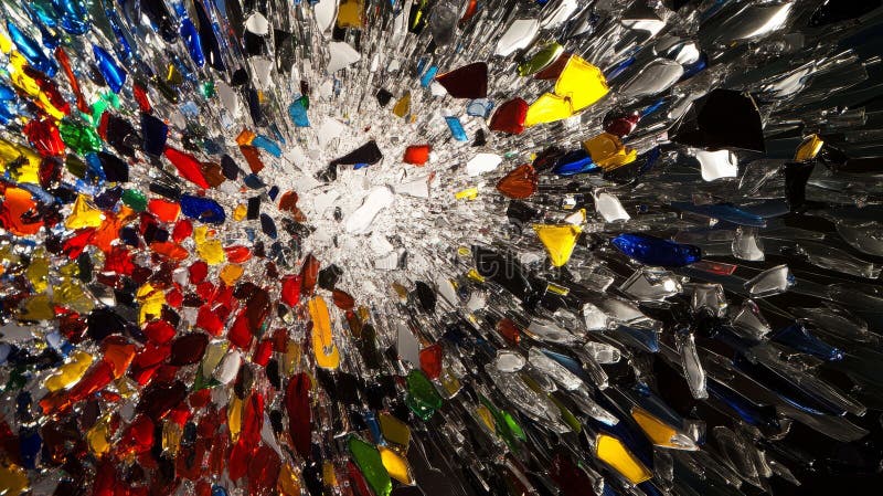 Colorful Shards of Glass Create an Explosive Abstract Design in an ...