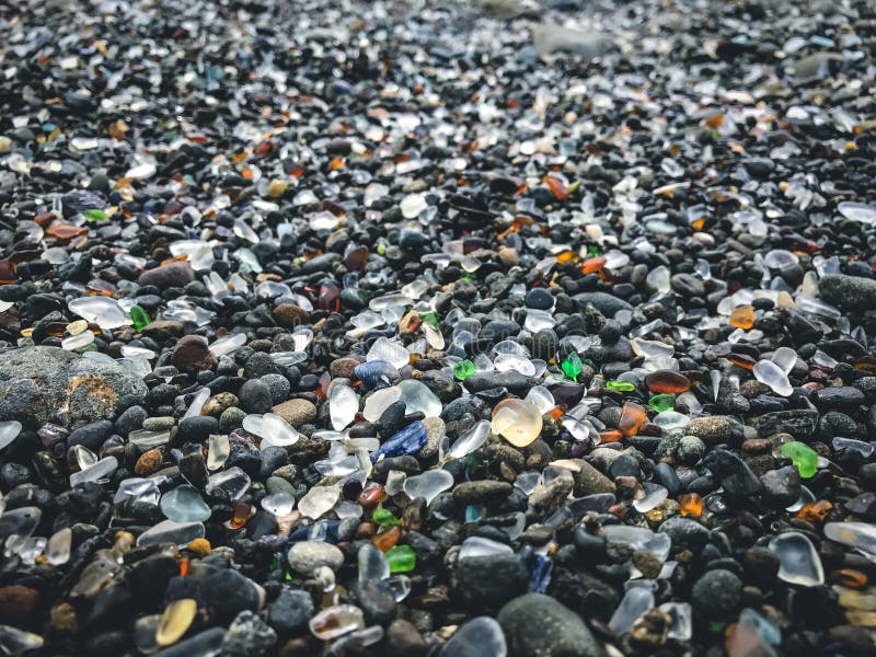 Glass beach stock image. Image of shards, beach, unique - 135874633
