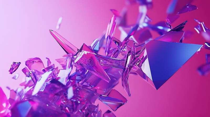 Colorful Shards of Glass Scatter in an Abstract Design with a Vibrant ...