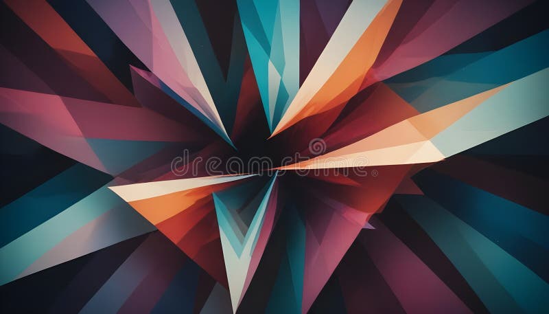 Colorful, Sharp-edged Triangles Converge in the Center, Forming a ...