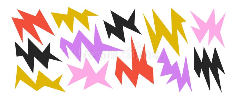 Colorful Sharp Irregular Shapes Set. Abstract Bright Geometric Edgy ...
