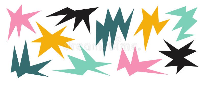 Colorful Sharp Irregular Shapes Set. Abstract Geometric Edgy Elements ...