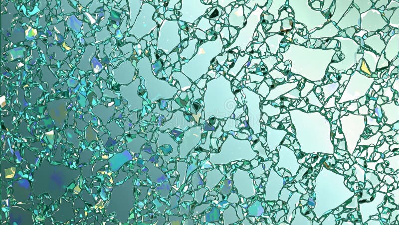 Colorful Shattered Glass Mosaic with Sharp Edges and Reflective ...