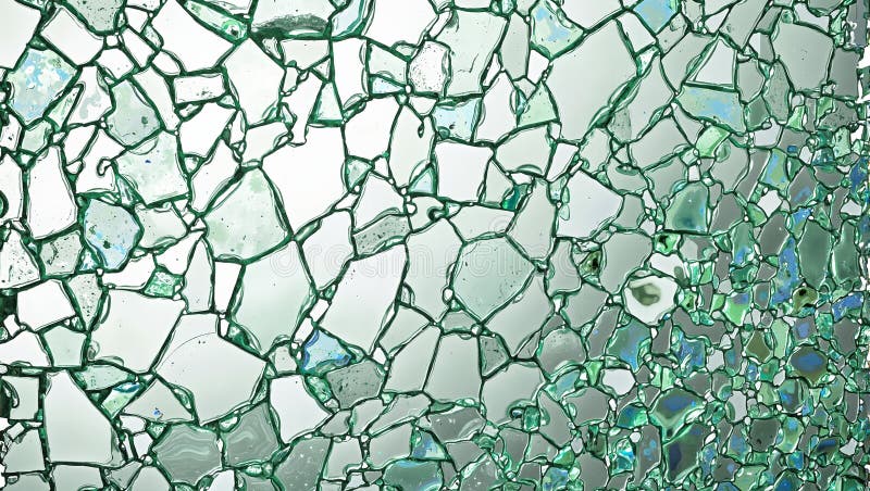 Colorful Shattered Glass Mosaic with Sharp Edges and Reflective ...