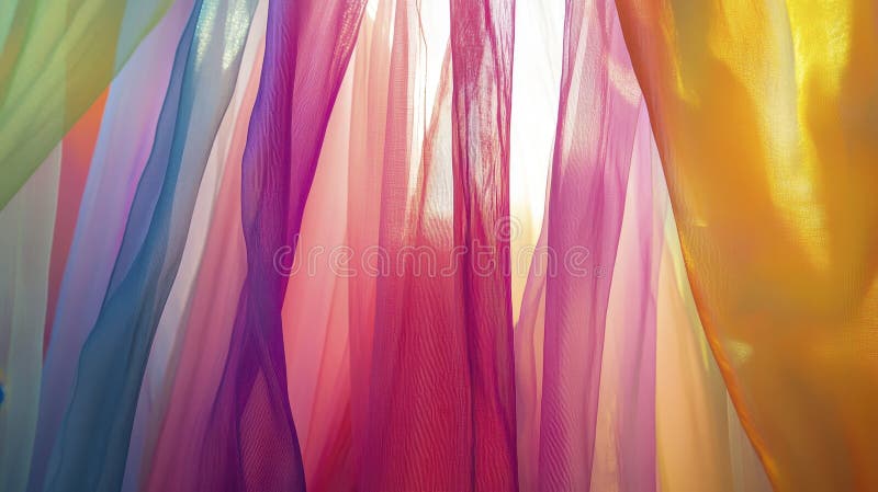 Colorful Sheer Fabrics Illuminated Backdrop Stock Illustration ...
