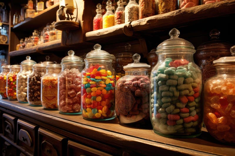 A Colorful Shelf Filled with an Array of Different Types of Candy ...